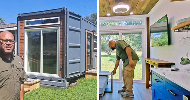 Teacher makes DIY container home, revamps the exterior, and transforms ...