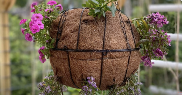 How To Make This Cute Hanging Flower Sphere Basket (Tutorial)