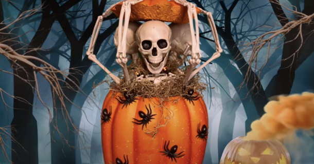 Inspiring 'Skeletons In A Pumpkin' DIY Halloween Decor Tutorial