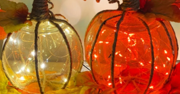 Budget Friendly DIY Dollar Tree Pumpkin Lights For Fall / Halloween