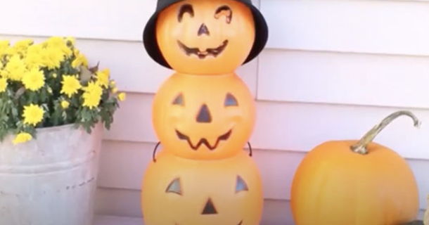 Easy Halloween Pumpkin Topiary Decor For The Outdoors