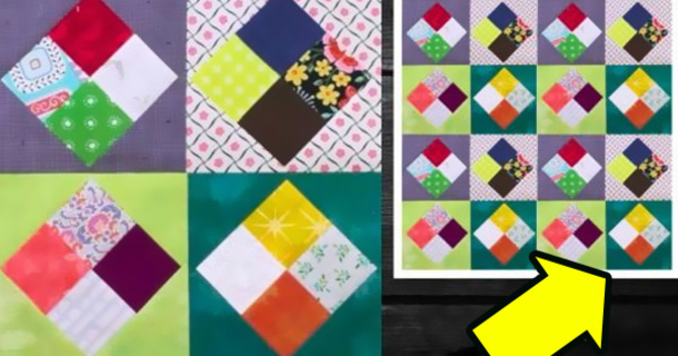 How To Quilt A Floating 4-Patch Quilt Block