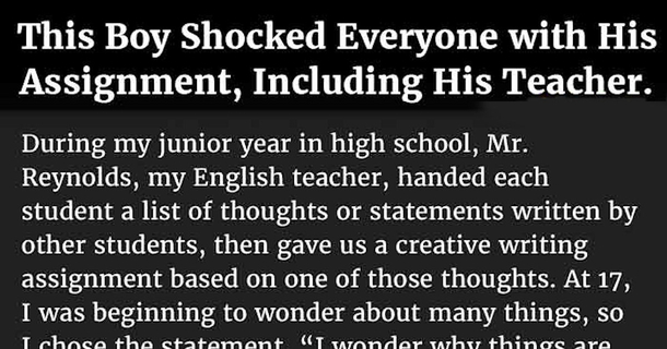 This Boy Shocked Everyone With His Assignment Including His Teacher