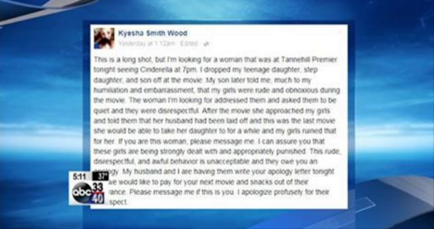 A Mother's Apology For Rude Theater Behavior Goes Viral