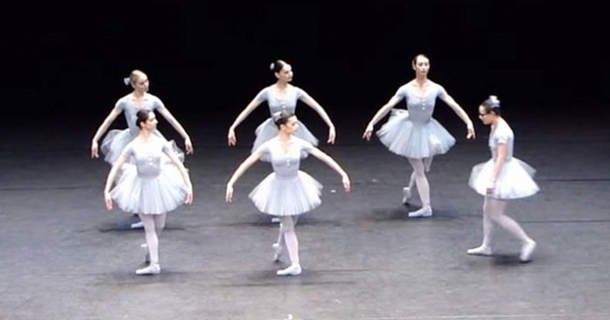 Crowd Is Shocked As The Ballerina On The Right Moves Awkwardly Onto Stage